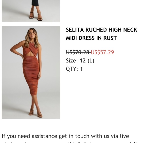 Showpo. | Dresses | Never Worn Copperrust Fitted Cocktail Dress With ...